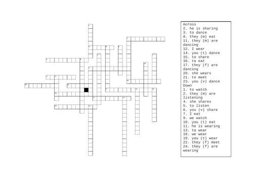 ER verb conjugation crossword | Teaching Resources