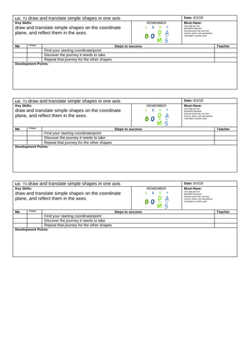SKILL BASED Year 4/5/6 Maths Success Criteria With Self Evaluation ...