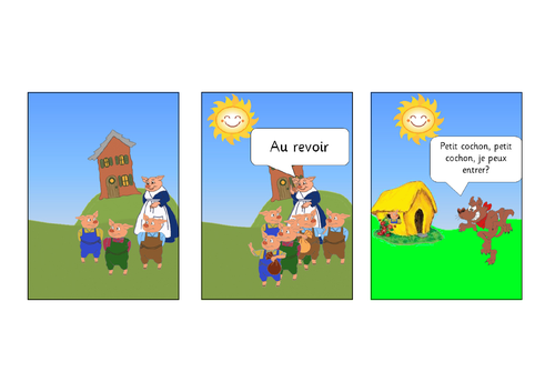 The Three Little Pigs in French (Les Trois Petits Cochons) | Teaching ...