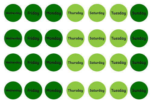 Year 1 Days of the Week and Months of the Year Maths Based Around The ...
