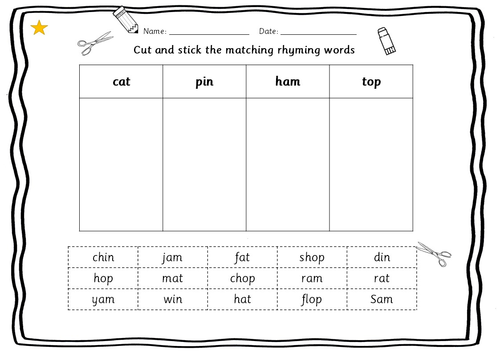 Differentiated rhyming worksheets - Reception/Year 1/ Year 2 - RWI set ...