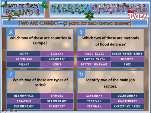 Geography Christmas Quiz | Teaching Resources
