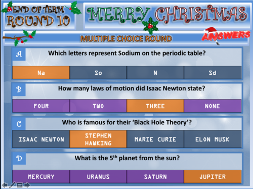 Science Christmas Quiz | Teaching Resources
