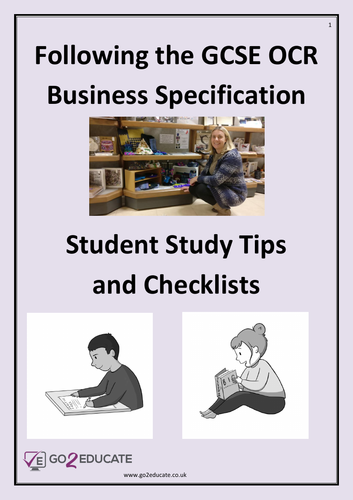 GCSE BUSINESS OCR STUDY GUIDE AND CHECKLIST *FREE | Teaching Resources