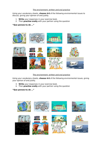 GCSE French Les Problemes Environnementaux | Teaching Resources