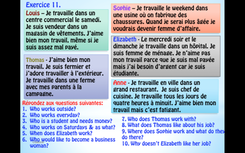 French Jobs, Professions & Places of Work. Les métiers / où on ...
