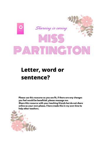 letter-word-or-sentence-teaching-resources