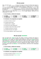Spanish KS3/GCSE mi día escolar: describing my school day | Teaching ...