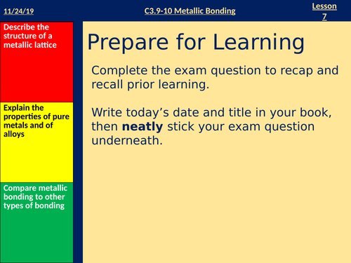 Metallic Bonding - Full Lesson | Teaching Resources