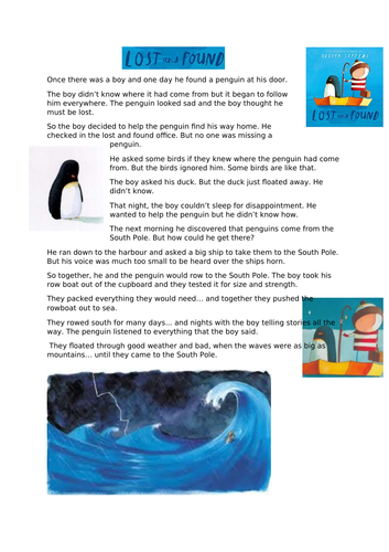 Lost and Found by Oliver Jeffers Whole class Guided Reading activities ...