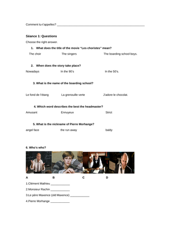 Let's discover a French movie : Les Choristes for year 6 and above ...