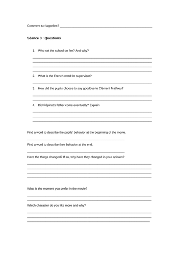 Let's discover a French movie : Les Choristes for year 6 and above ...