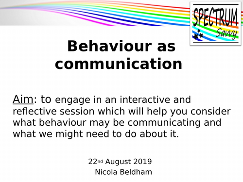 Behaviour as Communication | Teaching Resources