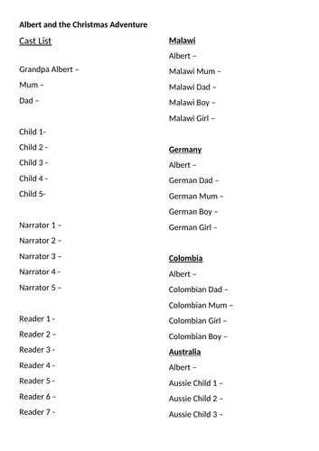 School Nativity Play and Blank Cast List - 30 Speaking Parts - Suitable ...