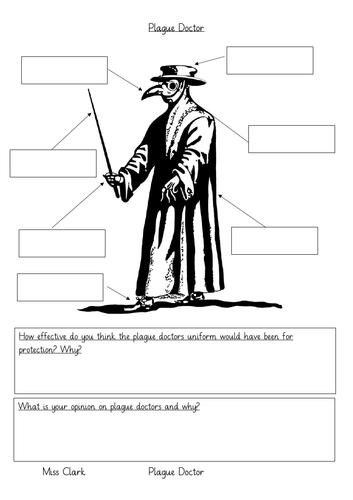 Plague Doctor Worksheet | Teaching Resources