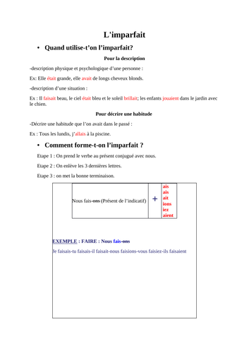 Past tense in French (passe compose and imperfect) for upper Beginners ...