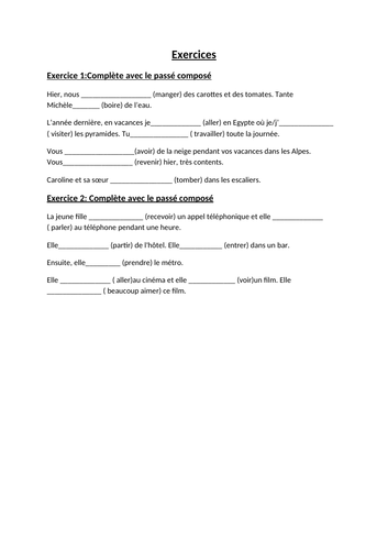 Past tense in French (passe compose and imperfect) for upper Beginners ...