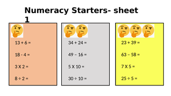 40 arithmetic maths starters morning work SATs practise year 2 KS1 with ...
