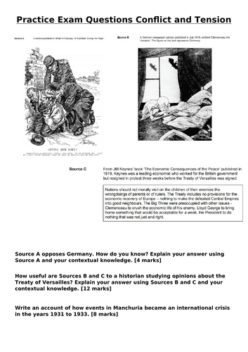 AQA History Conflict and Tension 1918-1939 Revision Lesson | Teaching ...