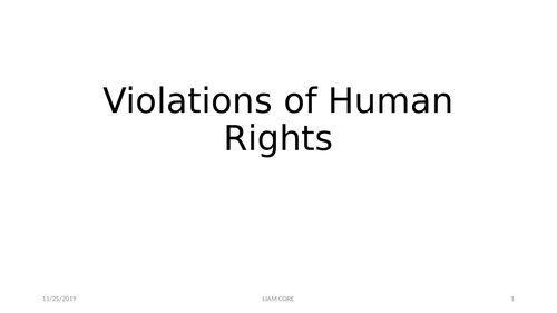 Global Politics: Human Rights Violations | Teaching Resources