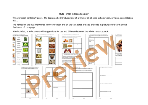 Nuts workbook and activities | Teaching Resources