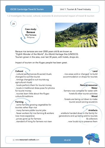 IGCSE Cambridge Travel and Tourism: Unit 1- Travel & Tourism Industry ...