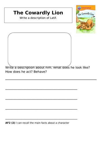 The Cowardly Lion guiding reading resource purple level | Teaching ...