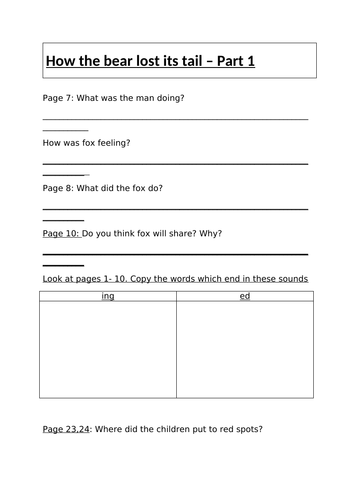 How the bear lost its tail guided reading resource orange level Oxford ...