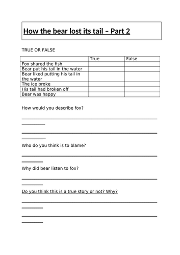 How the bear lost its tail guided reading resource orange level Oxford ...