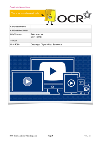 OCR Cambridge Nationals in Creative iMedia R089- CREATING A DIGITAL ...