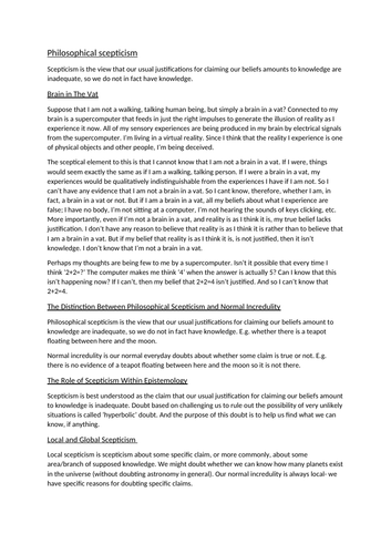 A-Level Philosophy AQA Epistemology Notes | Teaching Resources A-Level Philosophy AQA Epistemology Notes | Teaching Resources