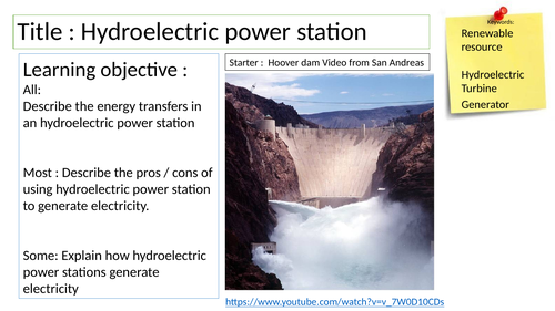 renewable energy Hydroelectric GCSE 9-1 | Teaching Resources