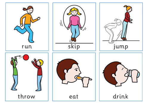 Nouns Verbs Adjectives Display Cards | Teaching Resources