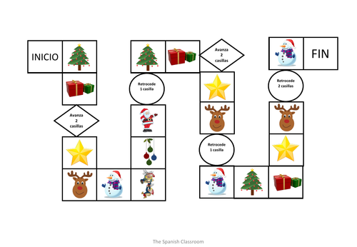 Christmas in Spanish Board Game Navidad Juego de Mesa | Teaching Resources