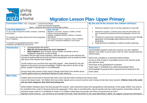 Migration lesson | Teaching Resources