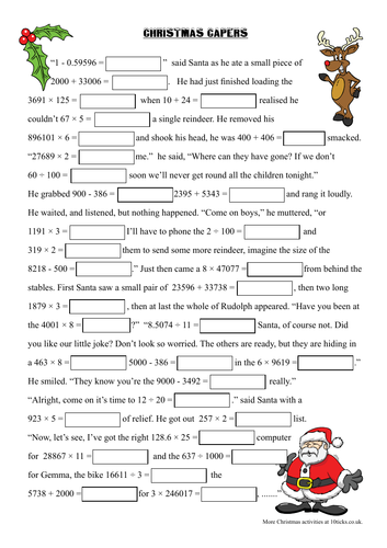 10ticks Christmas Maths Worksheets Part1 | Teaching Resources