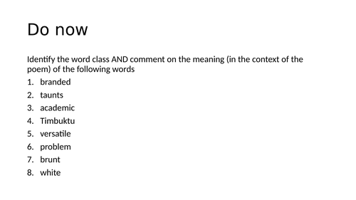 Conflict Poetry No Problem Zephaniah | Teaching Resources