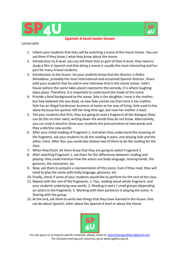 A level Spanish taster lesson | Teaching Resources