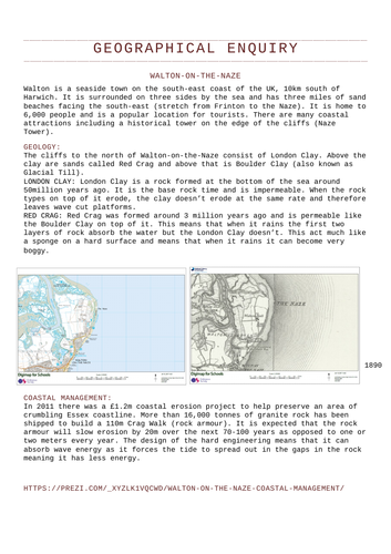 Geography Geographical Enquiry | Teaching Resources