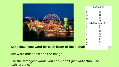 Vocabulary Building Alphabet Starter Warm-Up English Language ...