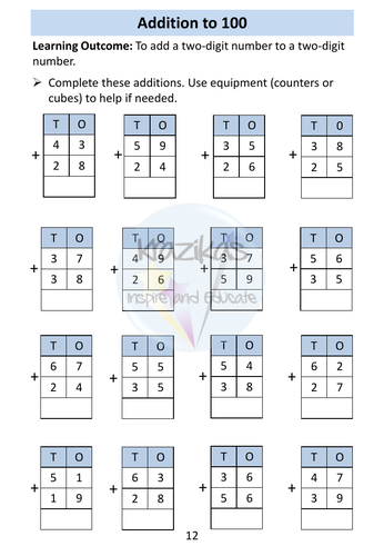 Addition to 100 - AQA Entry Level 2 Maths | Teaching Resources
