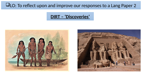 DIRT tasks for AQA Lang P2, Q2 & 3 - 'Discoveries' with model answers ...