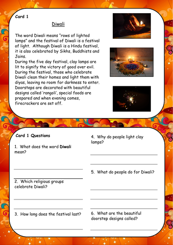 KS2 Festivals Guided Reading Comprehension Cards and a FREE resource ...