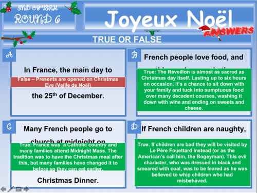 French MFL Christmas Quiz | Teaching Resources