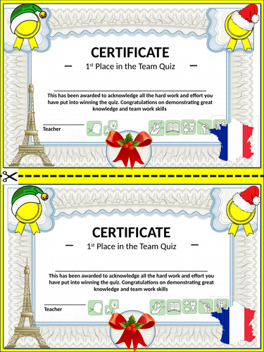 French MFL Christmas Quiz | Teaching Resources