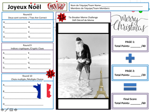 French MFL Christmas Quiz | Teaching Resources