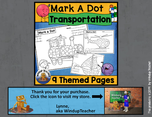 Transportation Bingo Dot Dauber Worksheets - Do-A-Dot Marker Printable ...
