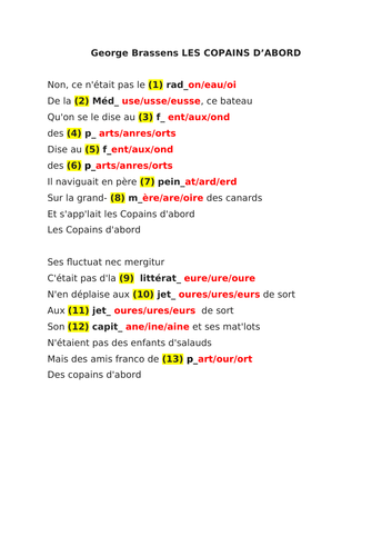 Song to help with French pronounciation | Teaching Resources