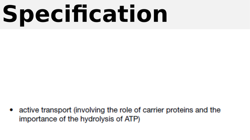 Active Transport A Level Biology | Teaching Resources