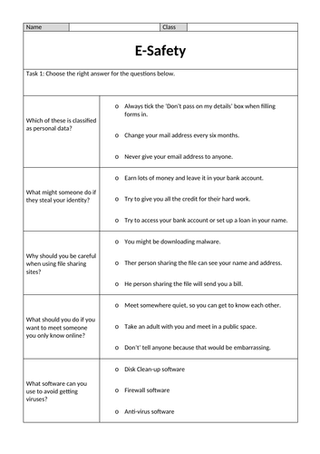 E safety for KS3 Y7 & Y8 - Full Unit | Teaching Resources